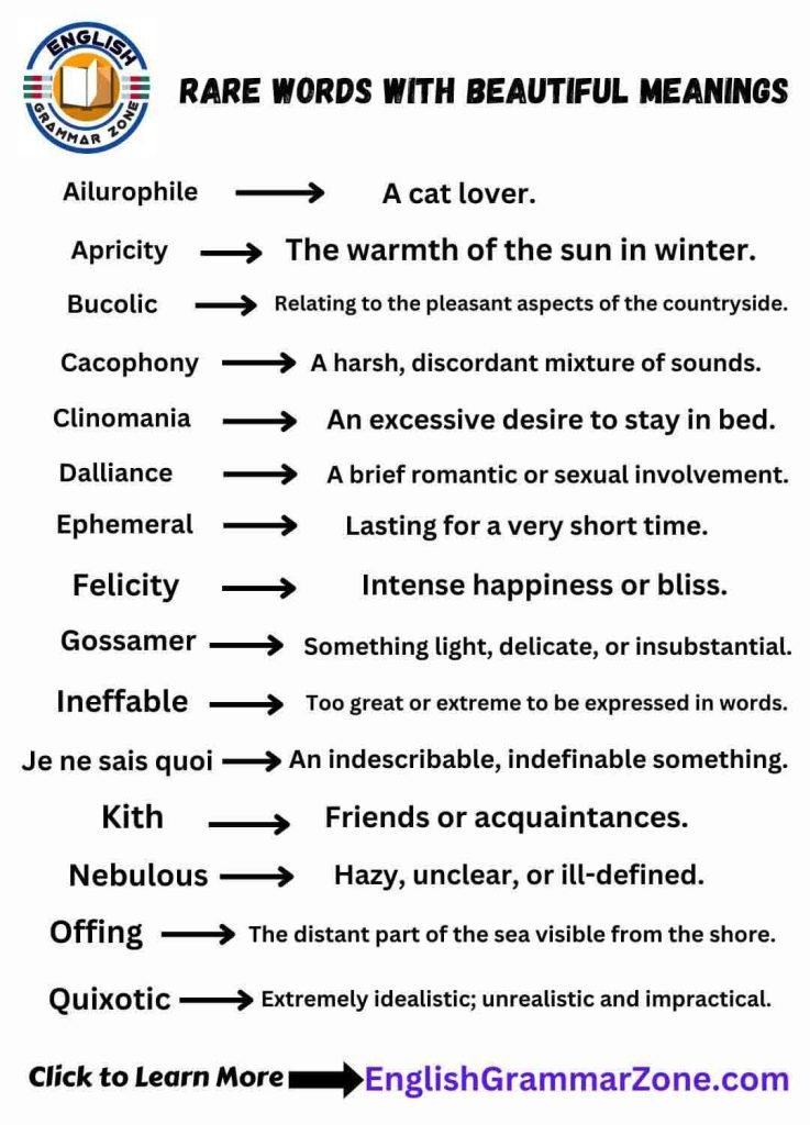Rare Words With Beautiful Meanings