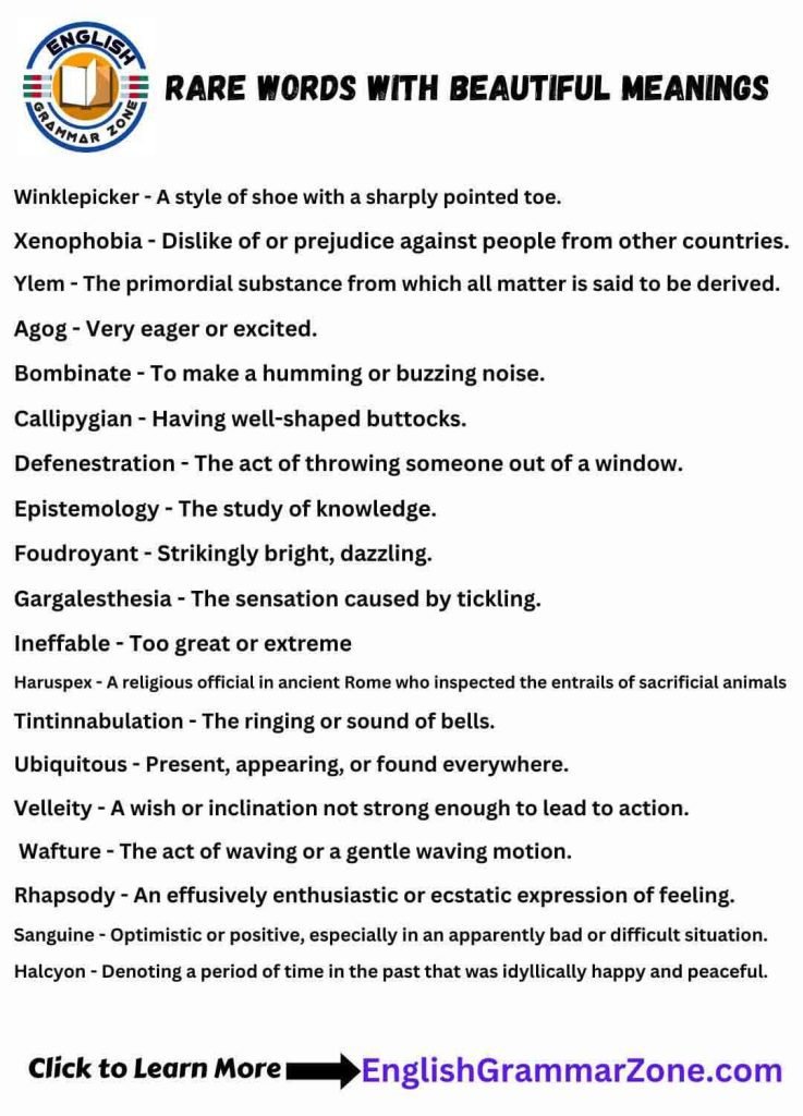 Rare Words With Beautiful Meanings