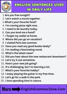 Learn 95 English Sentences Used In Daily Life