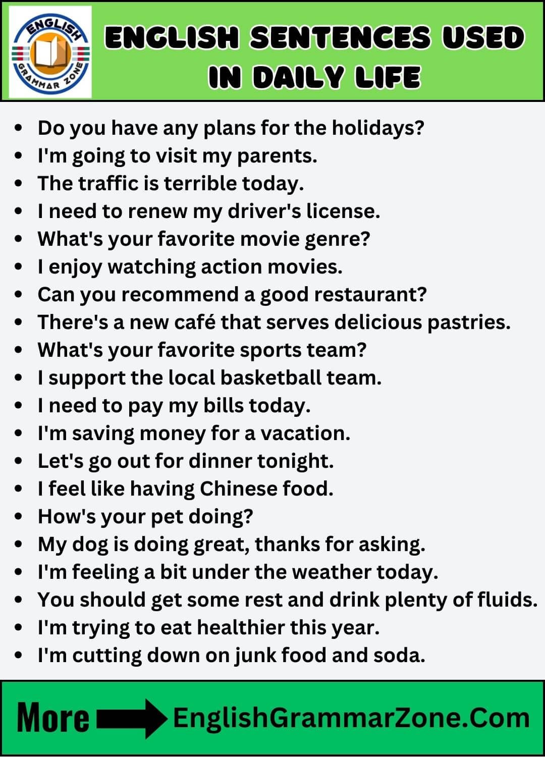 Master 99 English Sentences Used In Daily Life