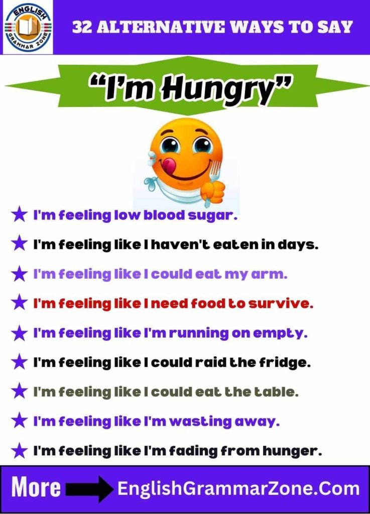 Master 32 Alternative Ways To Say “I’m Hungry”