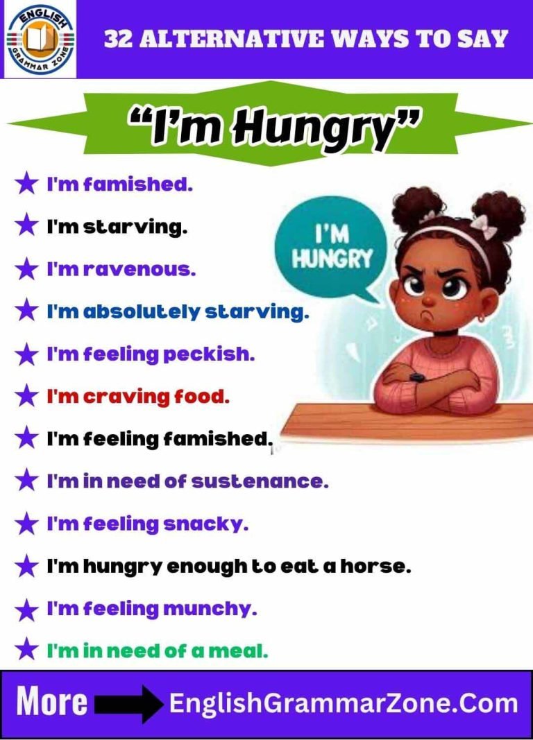 Master 32 Alternative Ways To Say “I’m Hungry”