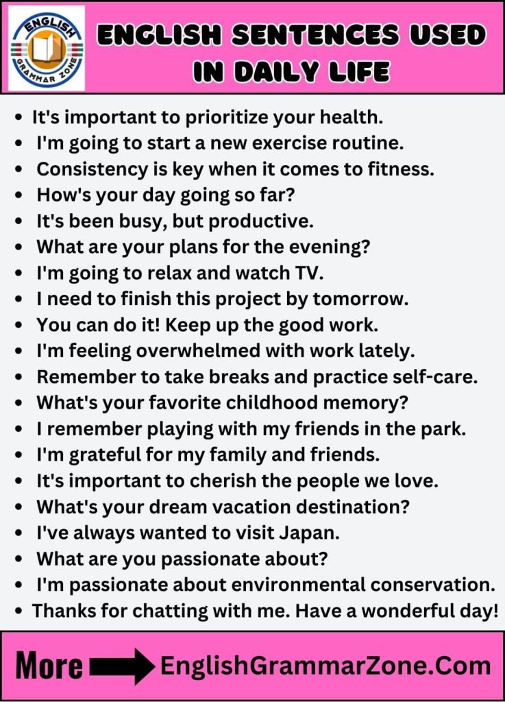 Master 99 English Sentences Used In Daily Life