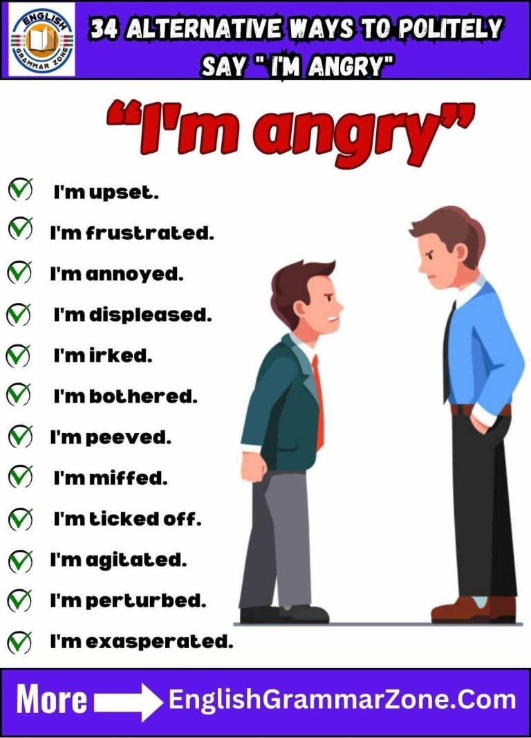 Master 34 Alternative Ways To Politely Say I'm Angry