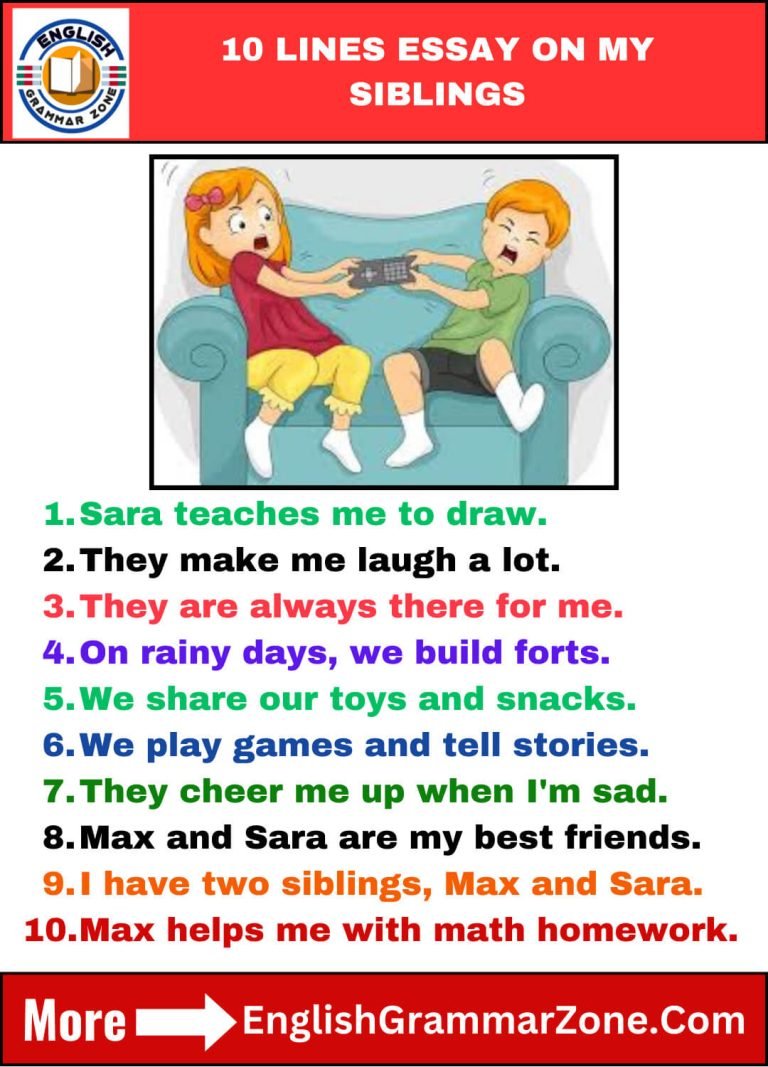 Master 10 Lines, Short And Long Essay On My Siblings For Kids