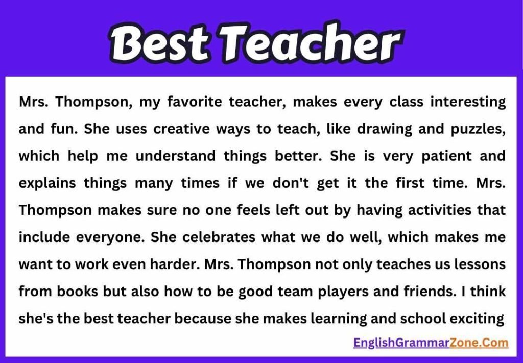 Paragraph On Best Teacher In English