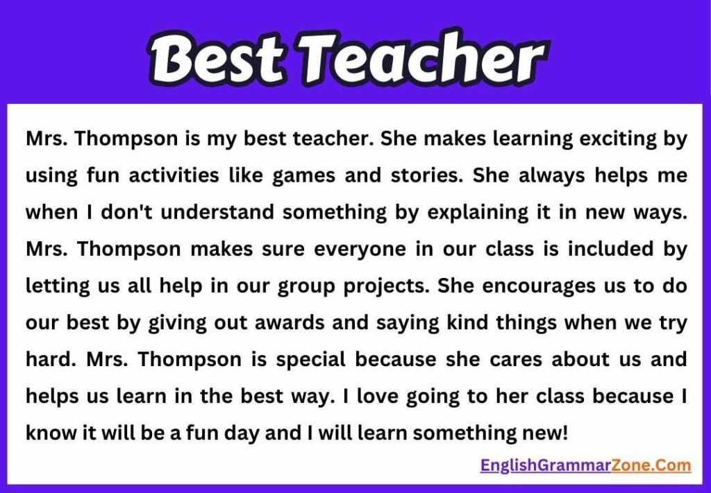 Paragraph On Best Teacher In English