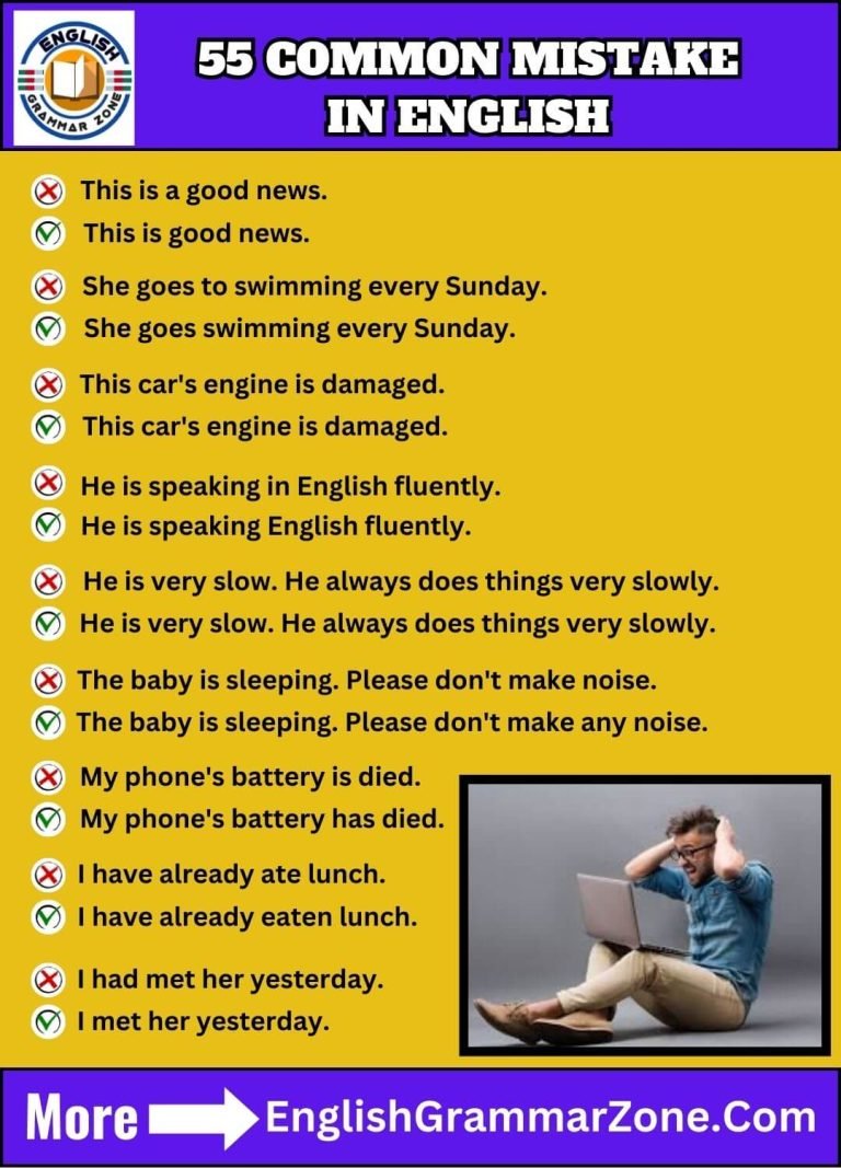 Master 55 Common Mistake In English In Our Daily Life