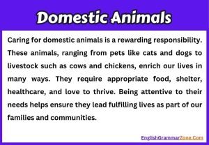 Paragraph On Domestic Animals In English For Students [100, 150, 200 ...