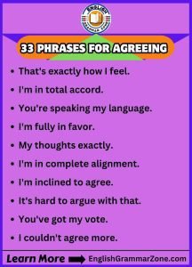 33 Essential Phrases For Agreeing In Conversations - English Grammar Zone