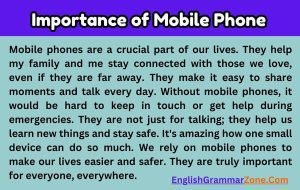 Paragraph On Importance Of Mobile Phone In English For Students ...