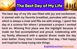 Paragraph On The Best Day Of My Life In English [100, 150, 200, 250 And ...