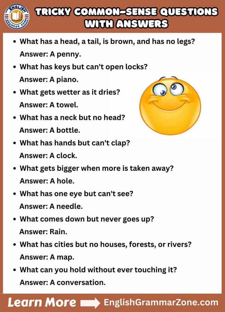 Master 33 Tricky Common Sense Questions With Answers Master 33 Tricky Common Sense Questions With Answers