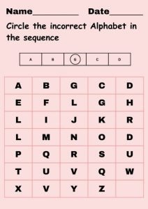 Circle The Correct Alphabet Free Printable Worksheet