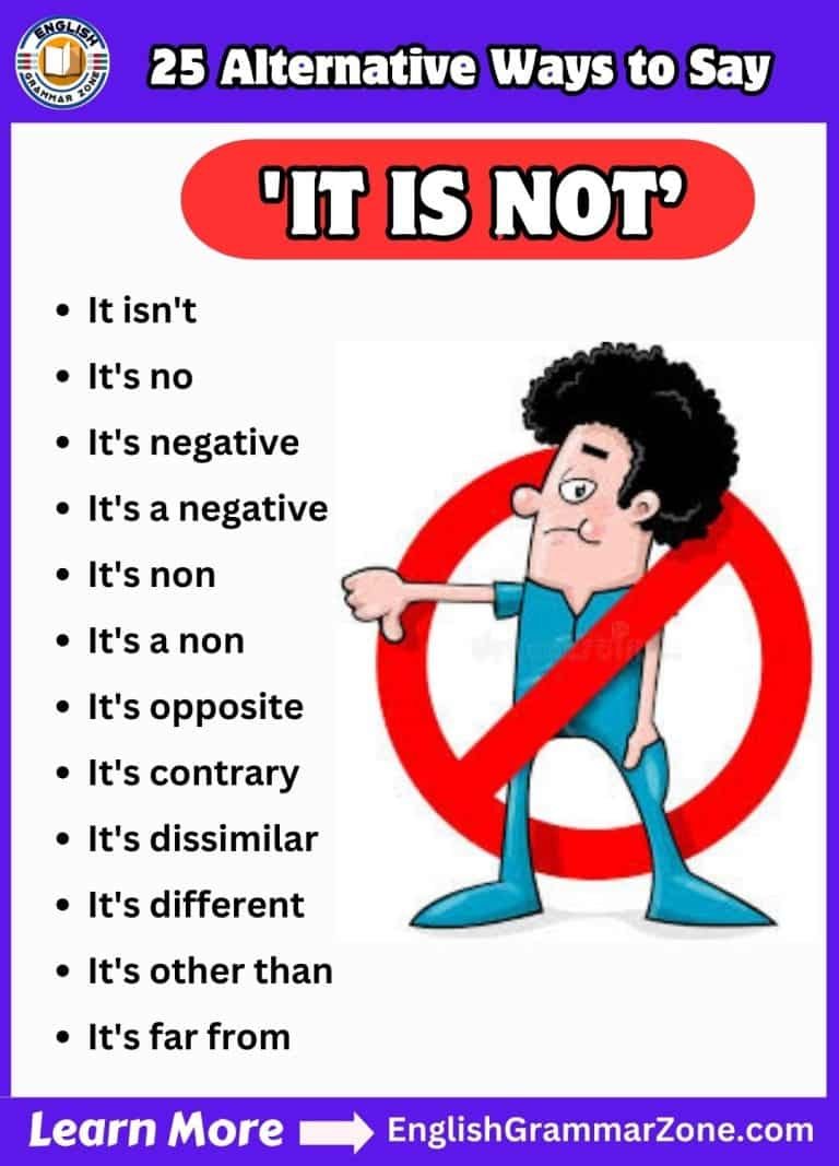 25 Alternative Ways To Say It Is Not English Grammar Zone