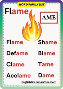 AME Word Family List