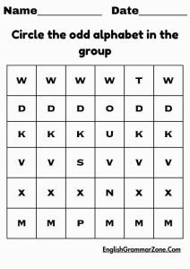 Circle The Odd Alphabet In The Group Answer