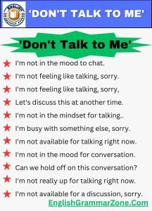 61 Ways To Politely Say Don't Talk To Me In English