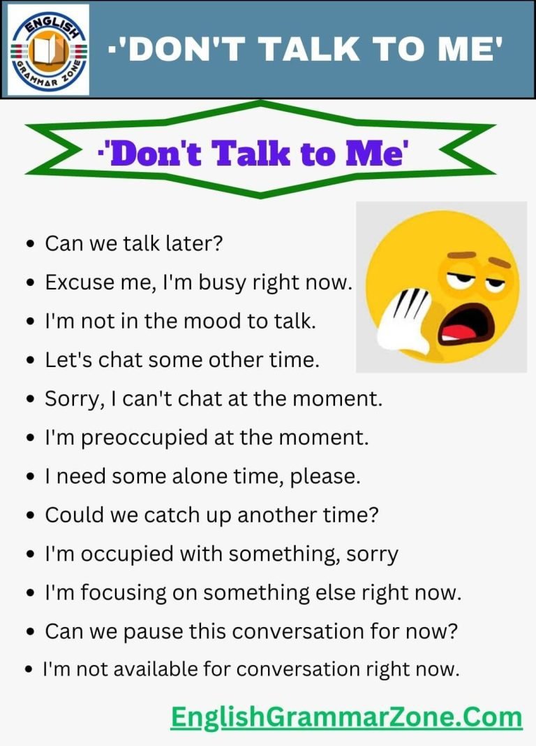 61 Ways To Politely Say Don't Talk To Me In English