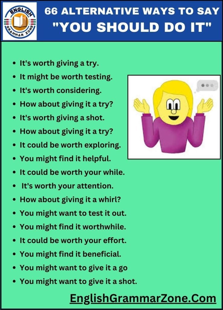 66 Alternative Ways To Say You Should Do It
