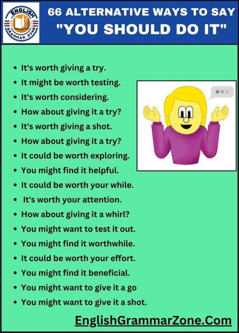 66 Alternative Ways To Say You Should Do It
