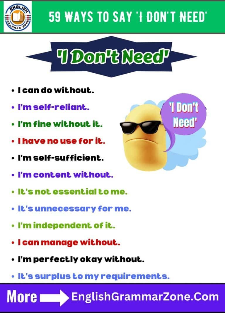 59 Ways To Say I Don't Need Brief And Varied Expressions Of Independence