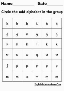 Circle The Odd Alphabet In The Group Answer
