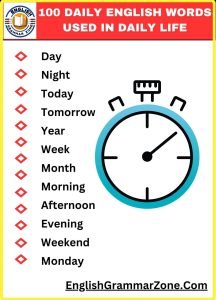 100 Essential English Words For Daily Life