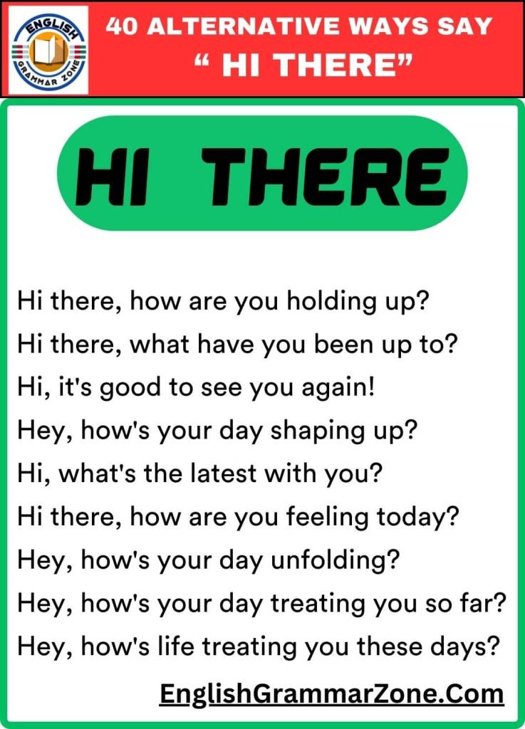 40 Alternative Ways Say “ HI There”