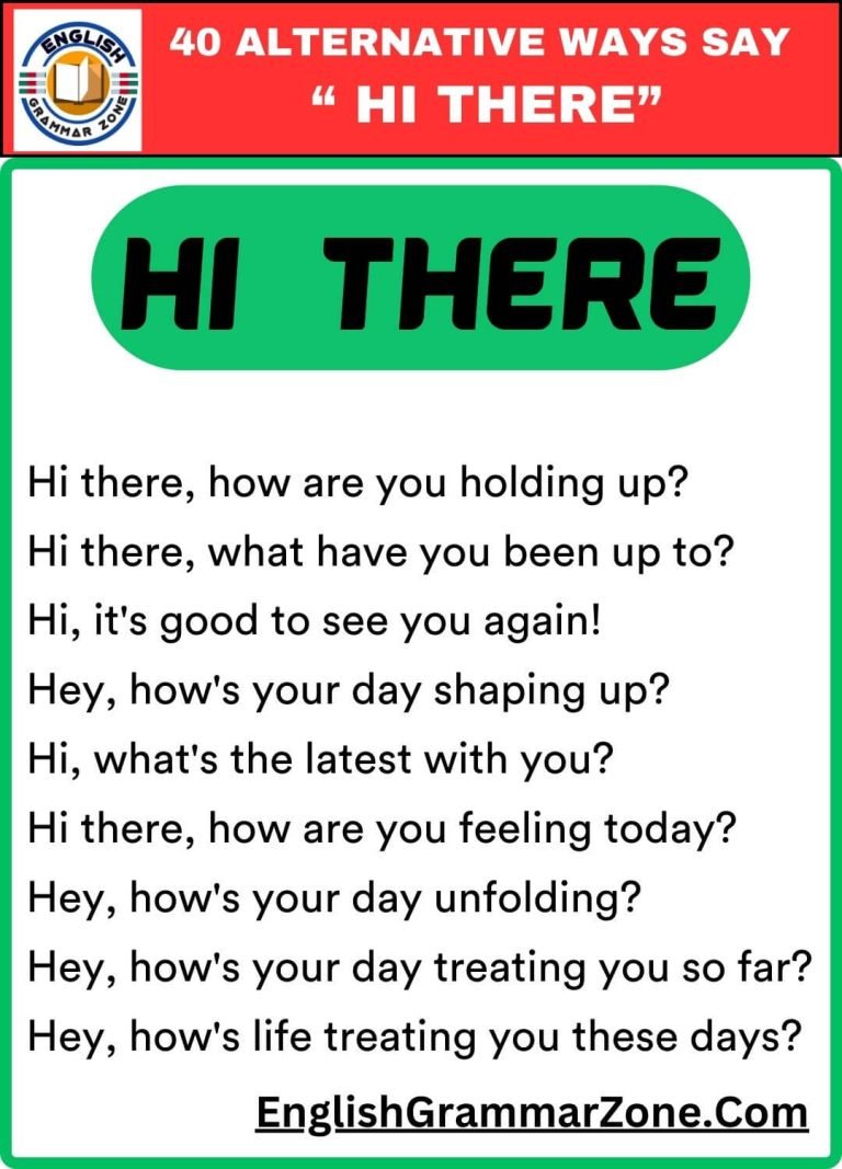 40 Alternative Ways Say “ HI There”