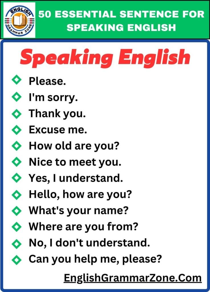 50 Essential English Sentences