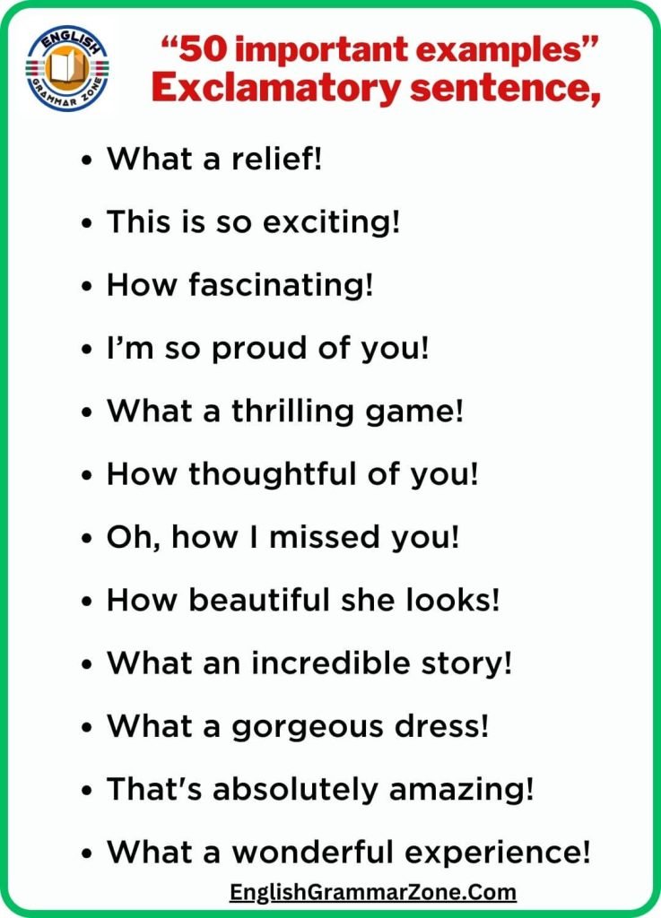 50 Exclamatory Sentence With Important Examples