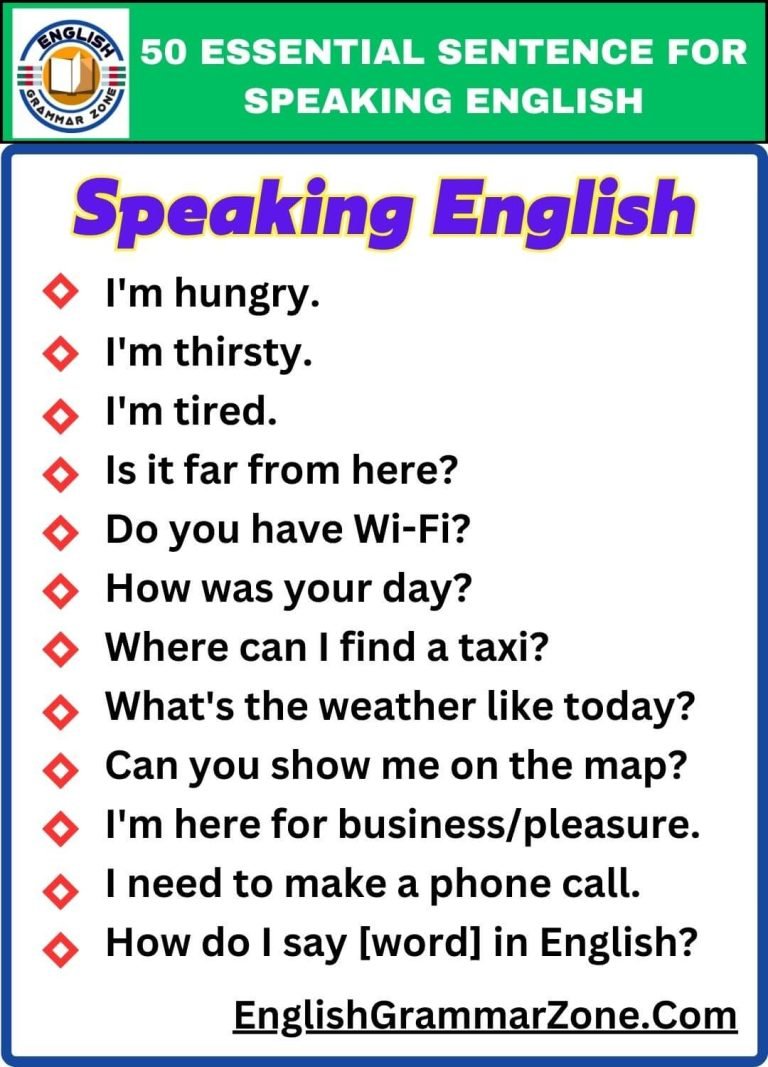 50 Essential English Sentences