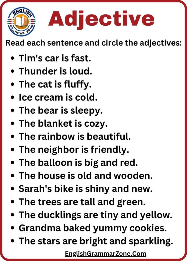 Find And Circle The Adjective Worksheet For Grade 2