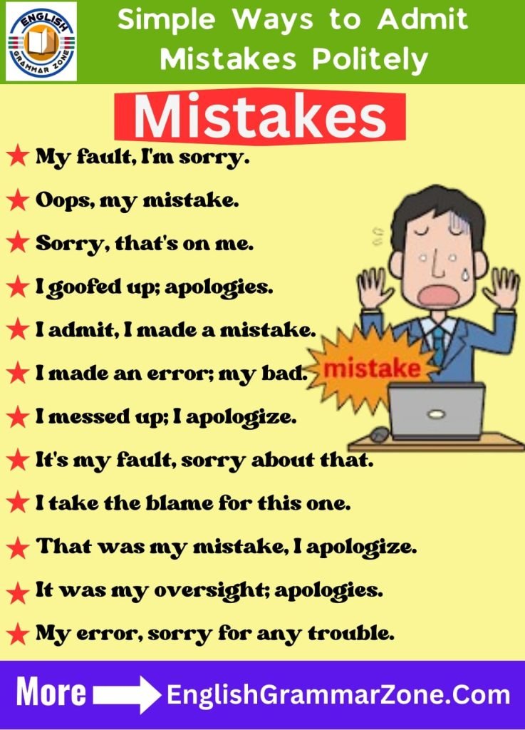 Owning Up Simple Ways To Admit Mistakes Politely