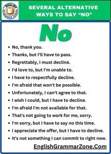 Alternative Ways To Say No