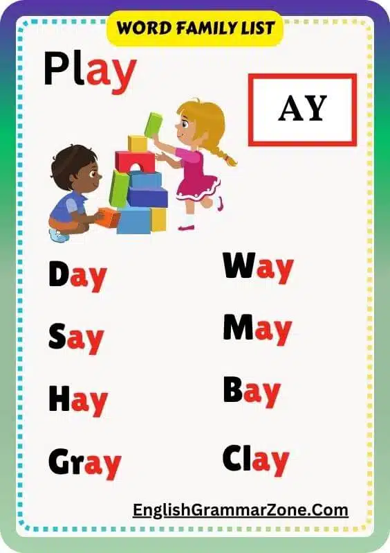 Word Making With AY Worksheet For Kids