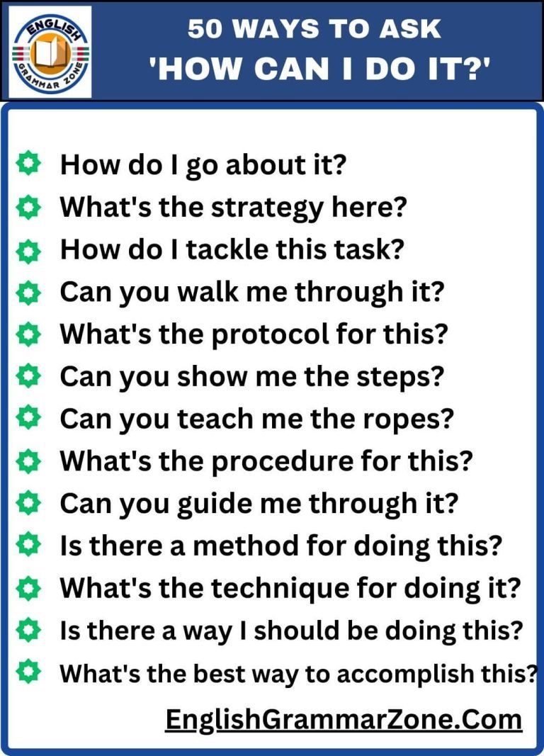 50 Ways To Ask How Can I Do It?
