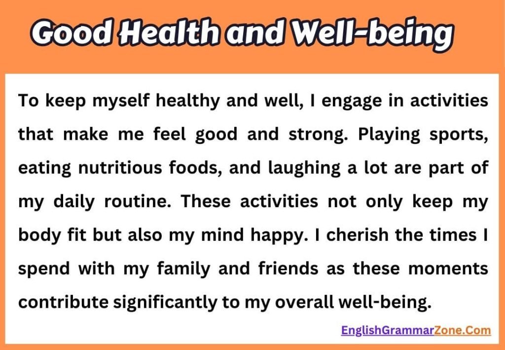 Paragraph On Good Health And Well Being In English [100, 150, 200, 250 ...
