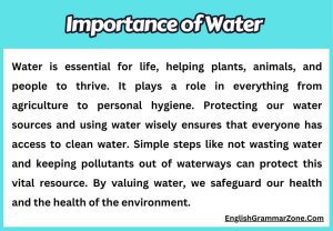 Paragraph On Importance Of Water In English For Students [100, 150, 200 ...