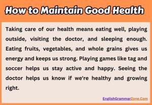 Paragraph On How To Maintain Good Health In English [100, 150, 200, 250 ...