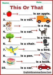 Uses Of This Or That Worksheet For Grade 2