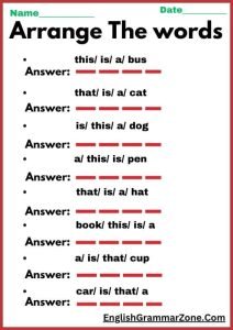 This That Worksheet With Answer