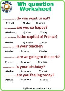 Wh-Questions For Beginners, Practice Makes Perfect!