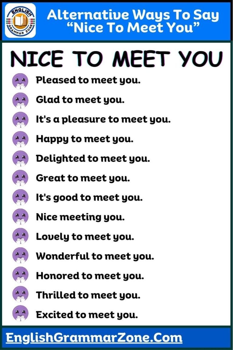 100 Ways To Say Nice To Meet You In English