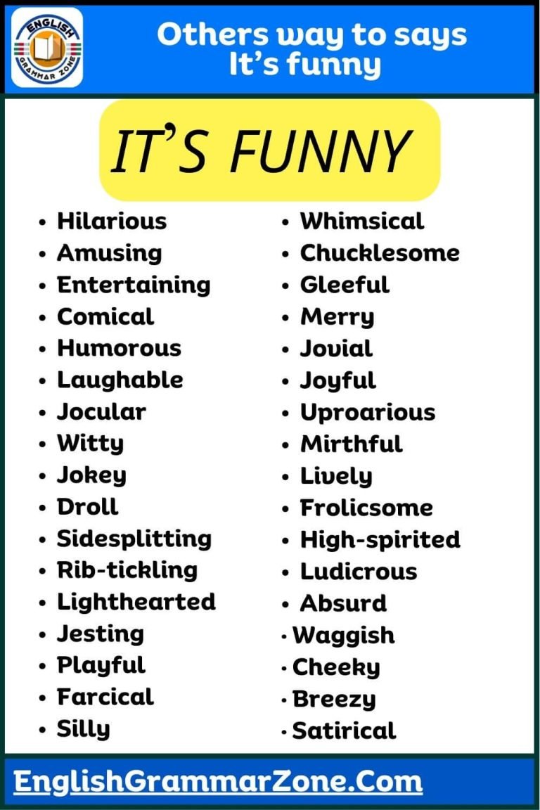 100 Words To Say Its Funny In English