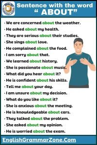 Sentence With The Use Of Word About