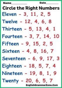 Count And Circle The Right Numbers
