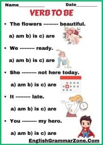 Verb To Be Worksheet With Answer