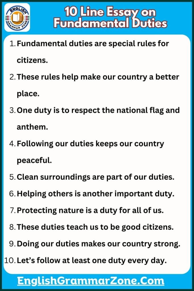 Essay On Fundamental Duties For Kids